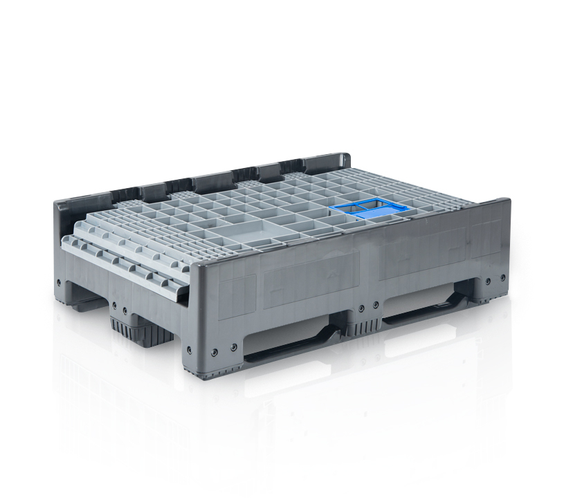 Collapsible big boxes 120x80x95 cm - 3 skids - 2 x deposit window | TBA Plastové obaly s.r.o.