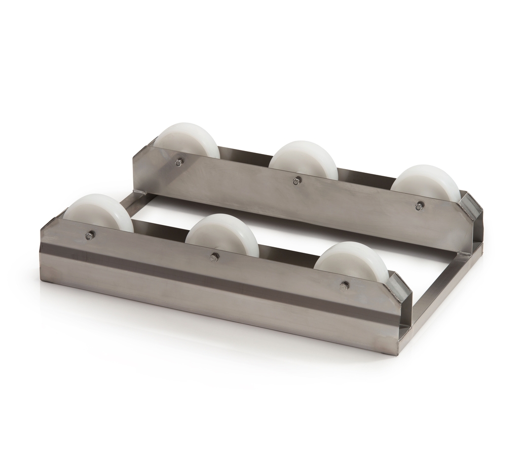 Stainless steel crate dolly 6 roller | TBA Plastové obaly s.r.o.