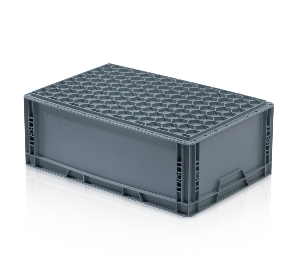 Euro container closed handles 60x40x22 cm - green | TBA Plastové obaly ...