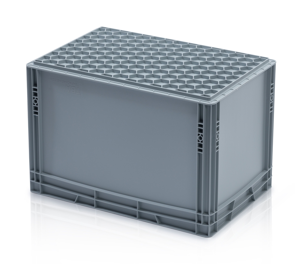 EURO crate 60x40x40 with reinforced bottom closed handle