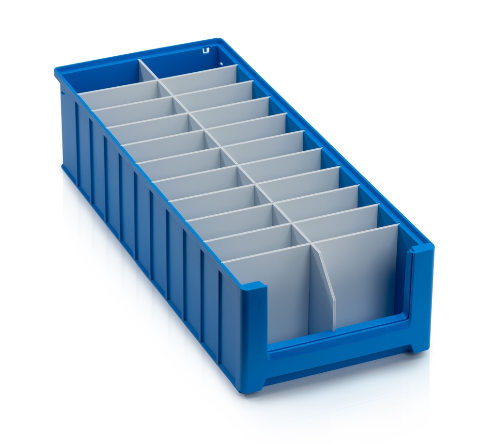 Longitudinal divider with cut-outs for storage racking box - 60x14 cm
